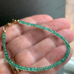 AAA Zambian Emerald Bracelet, Delicate Bracelet Made With High Quality ...