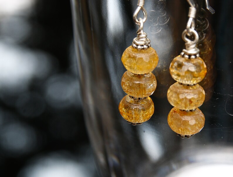Citrine Drop Earrings Citrine Dangle Earrings Handmade - Etsy