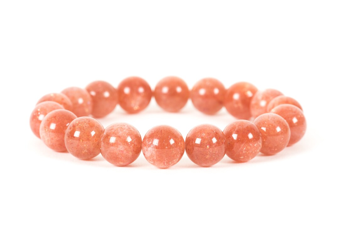 Sunstone Bracelet, AAA Grade Sunstone 10mm Beads Natural Gemstone ...