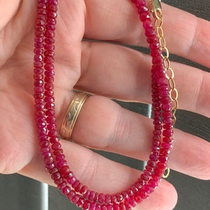 AAA Longido Ruby Necklace, Genuine Longido Red Ruby Necklace, Ruby ...