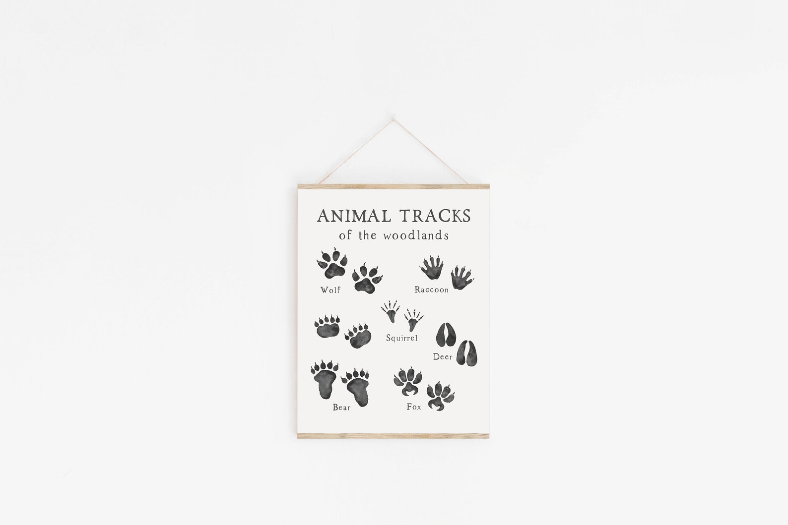 Animal Tracks Printable Woodland Forest Nursery Print | Etsy