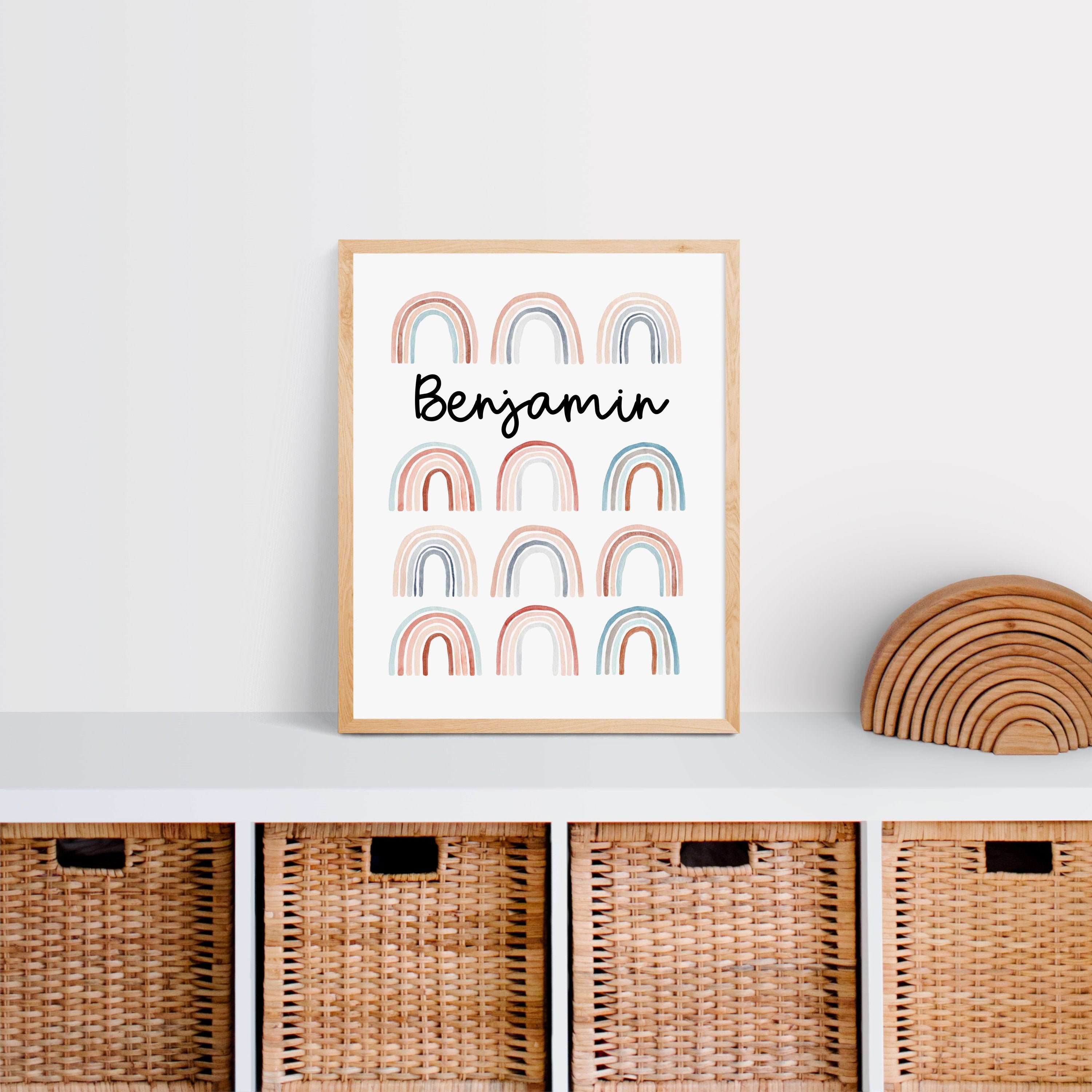 Rainbow Baby Name Nursery Print Personalized Rainbow Nursery | Etsy