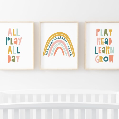 Rainbow Days of the Week Poster Nursery Art Children's - Etsy