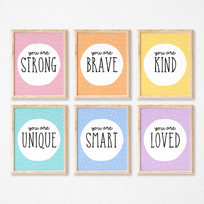 Playroom Decor Print Classroom Poster Printable Set of 6 Kids | Etsy