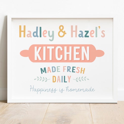 Personalized Kid's Kitchen Sign Kids Home Decor Play - Etsy