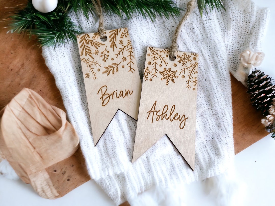 Personalized Christmas Gift Tag Wooden Stocking Tag Custom - Etsy