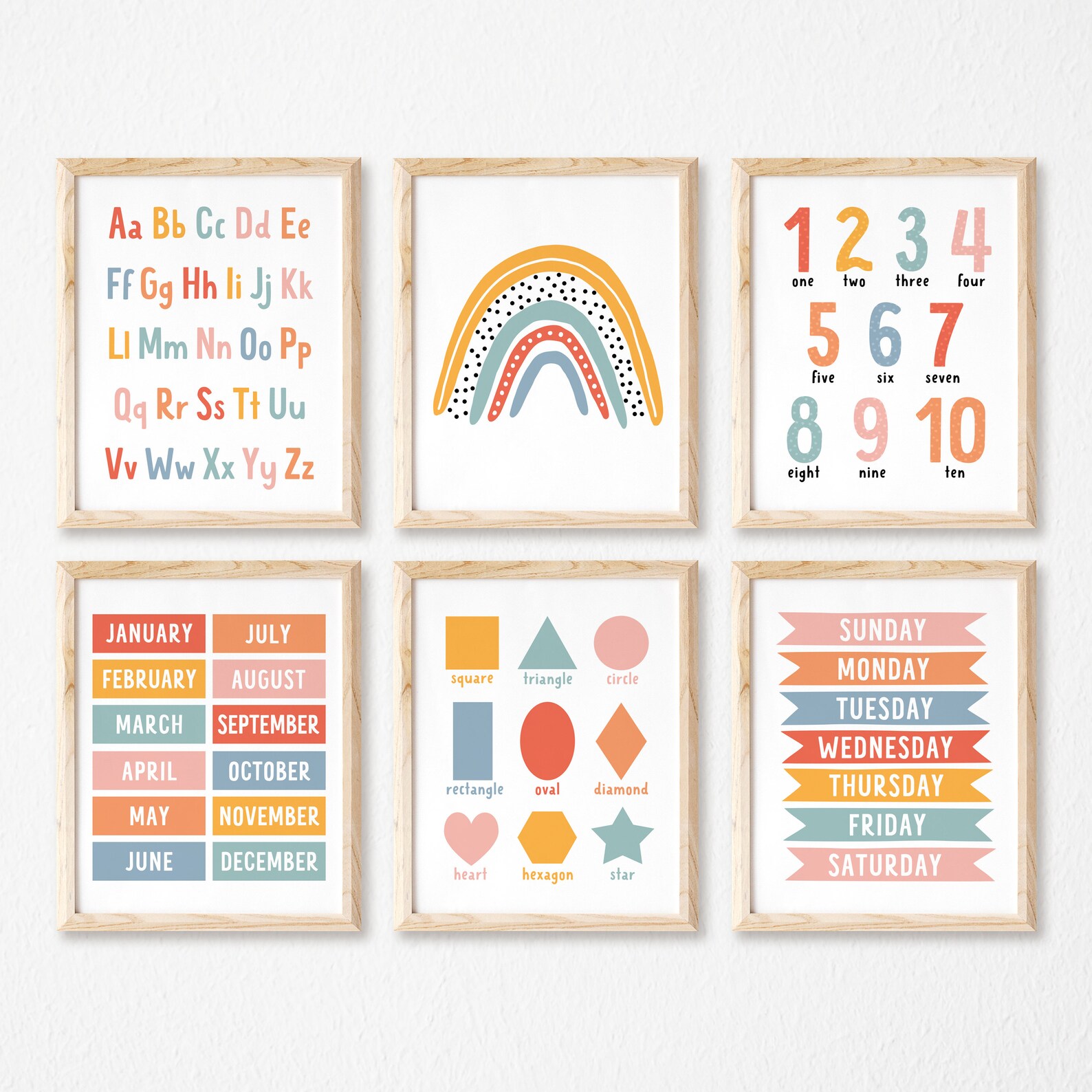 Playroom Prints Set of 6 Kids Art Printable Classroom | Etsy