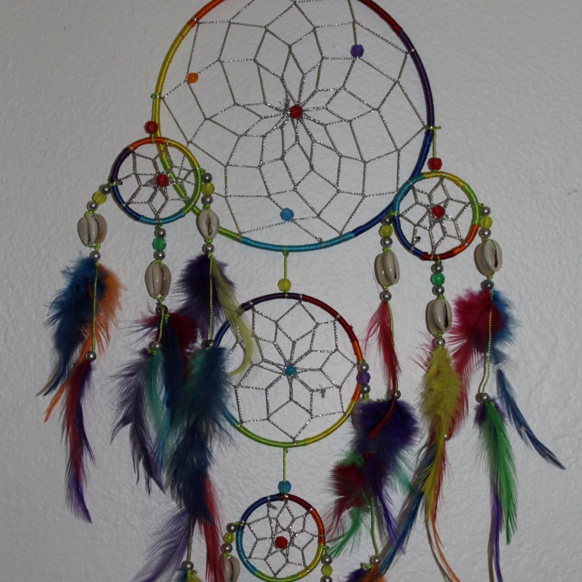 5 Tier Rainbow Shell Dream Catcher | Etsy
