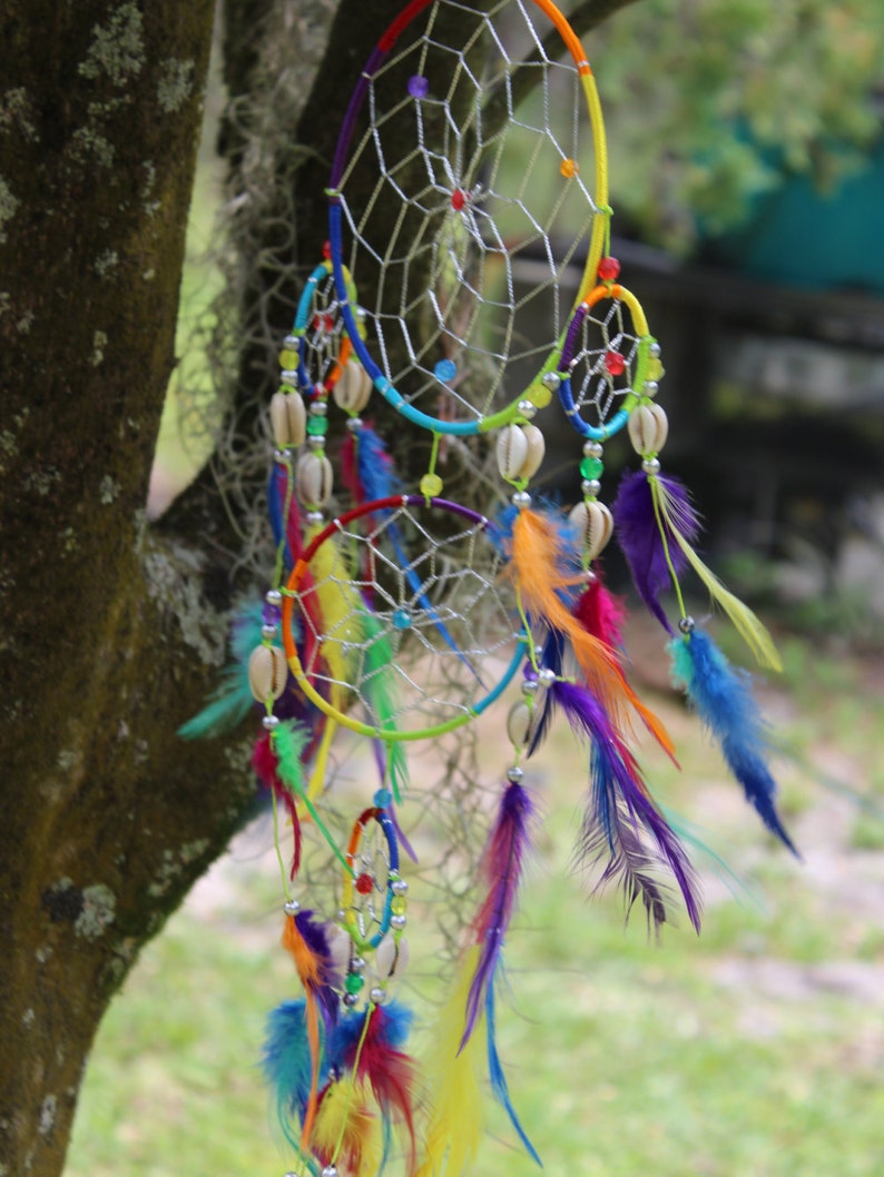 5 Tier Rainbow Shell Dream Catcher - Etsy