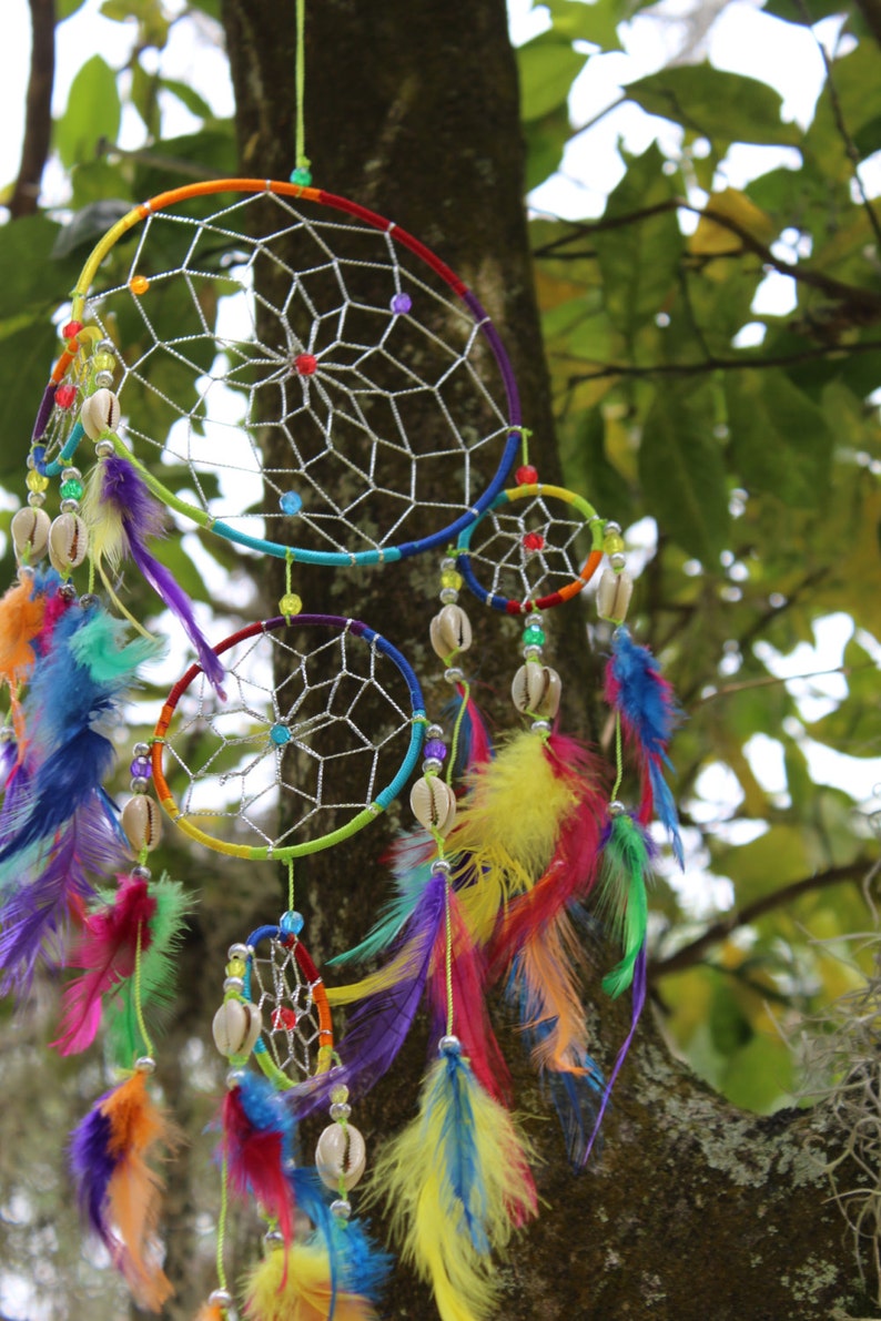 5 Tier Rainbow Shell Dream Catcher - Etsy