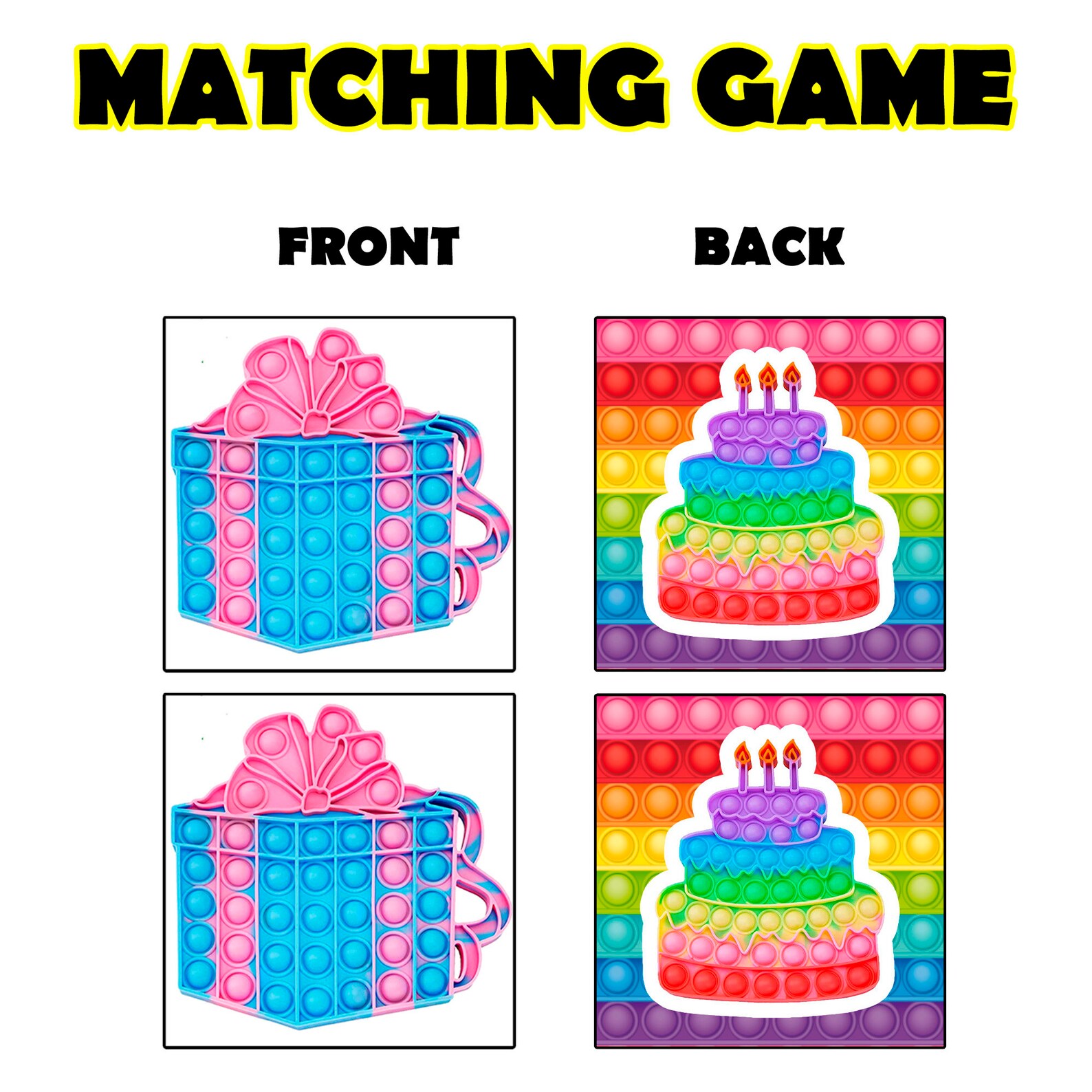 Pop It Fidget Toy Birthday Party Bingo - 30 Printable Cards Plus BONUS ...