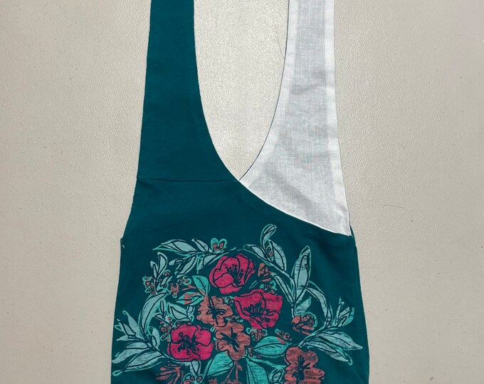 Handmade Upcycled Green Floral Print Hobo Shoulder Purse - Etsy