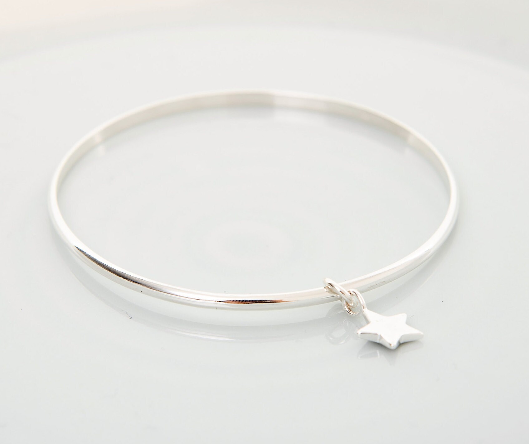 Star Bangle Sterling Silver Bangle Star Jewellery Best | Etsy UK
