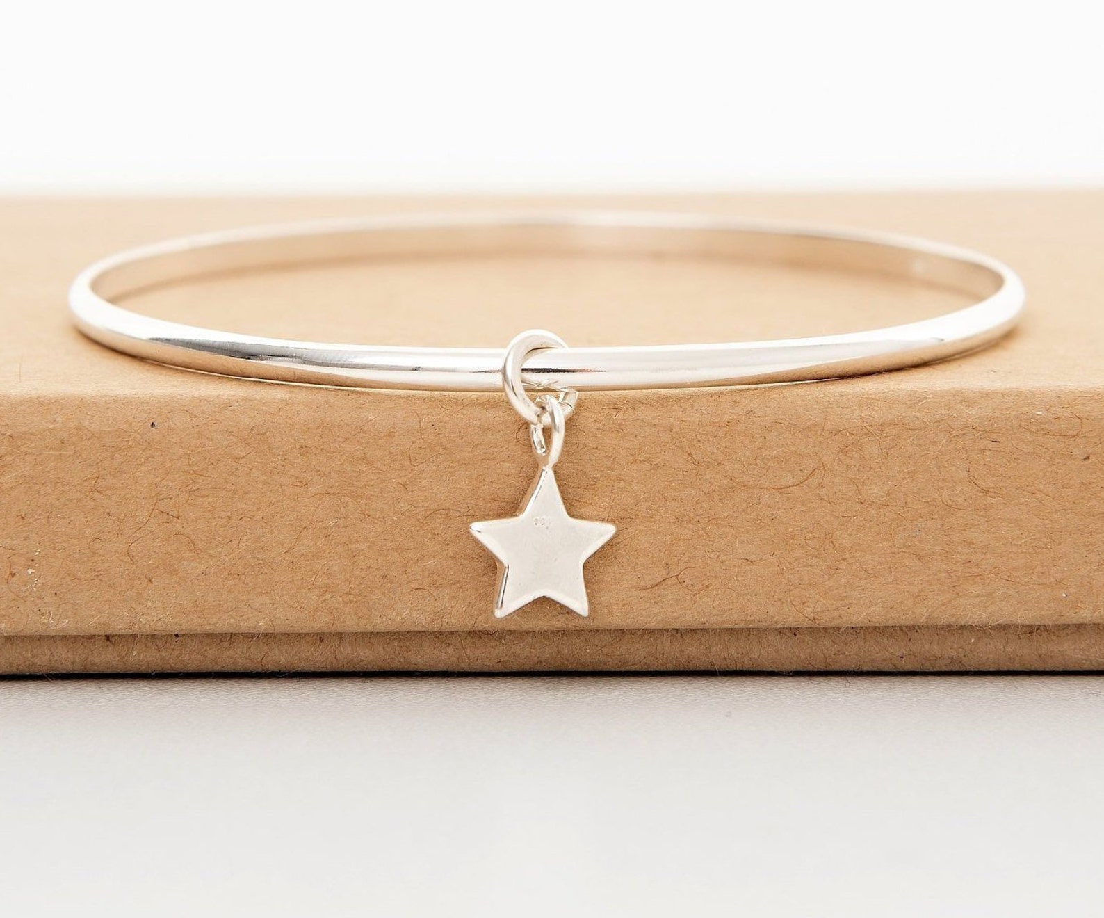 Star Bangle Sterling Silver Bangle Star Jewellery Best - Etsy UK