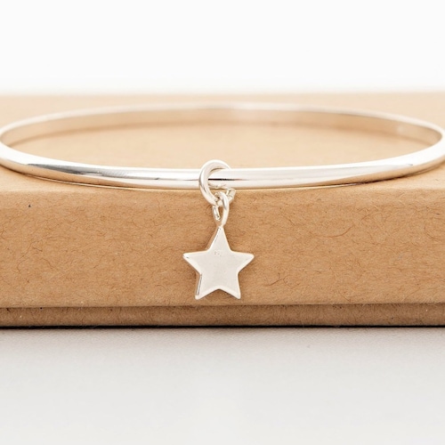 Star Bangle Sterling Silver Bangle Star Jewellery Best - Etsy UK