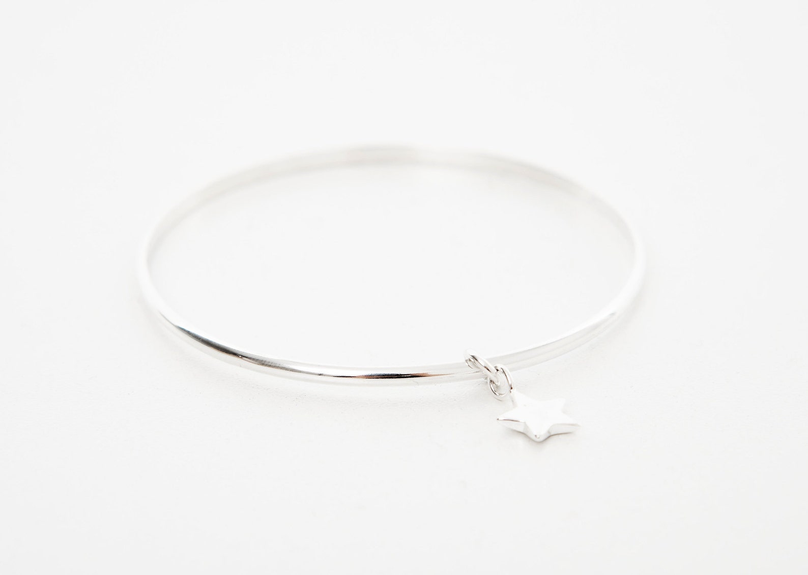 Star Bangle Sterling Silver Bangle Star Jewellery Best | Etsy UK