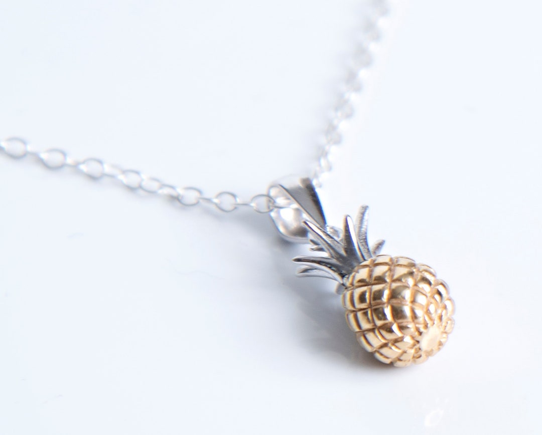 Sterling Silver Pineapple Necklace - Etsy