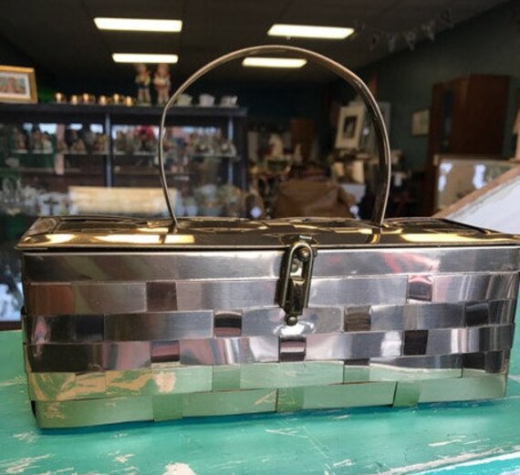 Vintage Woven Gold Metal Purse - Etsy