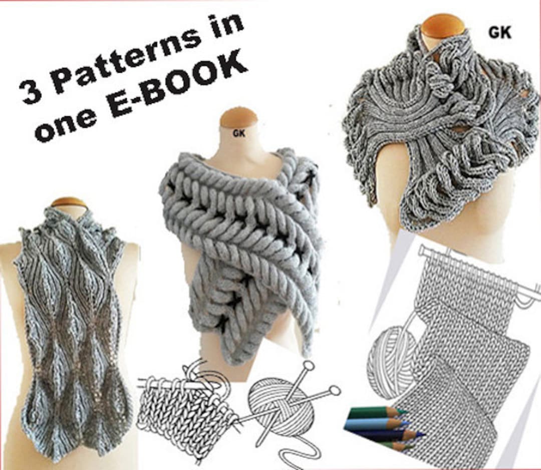 3 Patterns in One E-book Cloud - Etsy