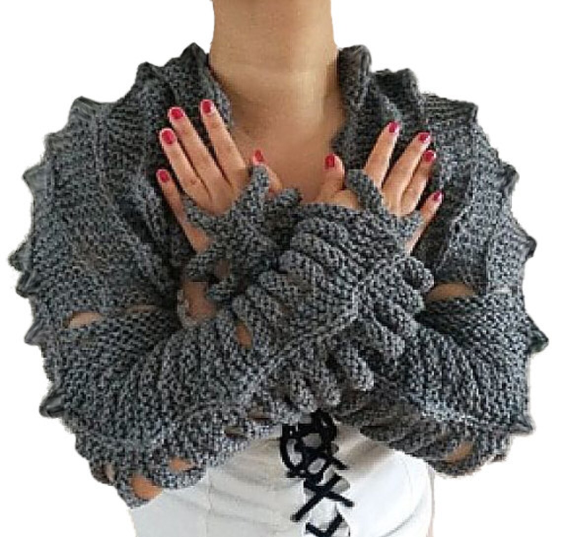 Knitting Pattern PDF Shrug Spike Gray - Etsy UK