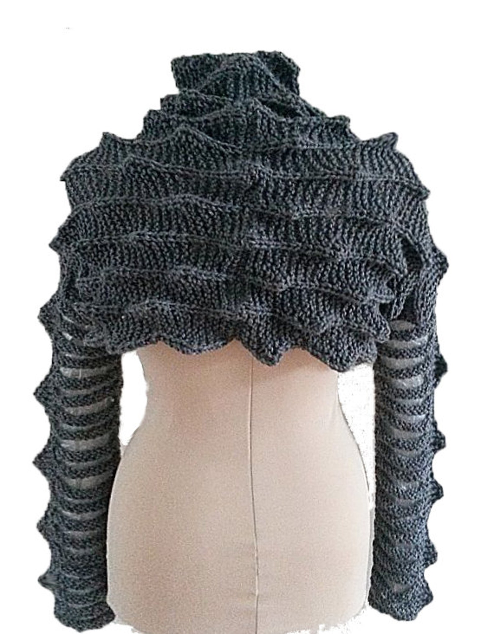 Knitting Pattern PDF Shrug Spike Gray - Etsy
