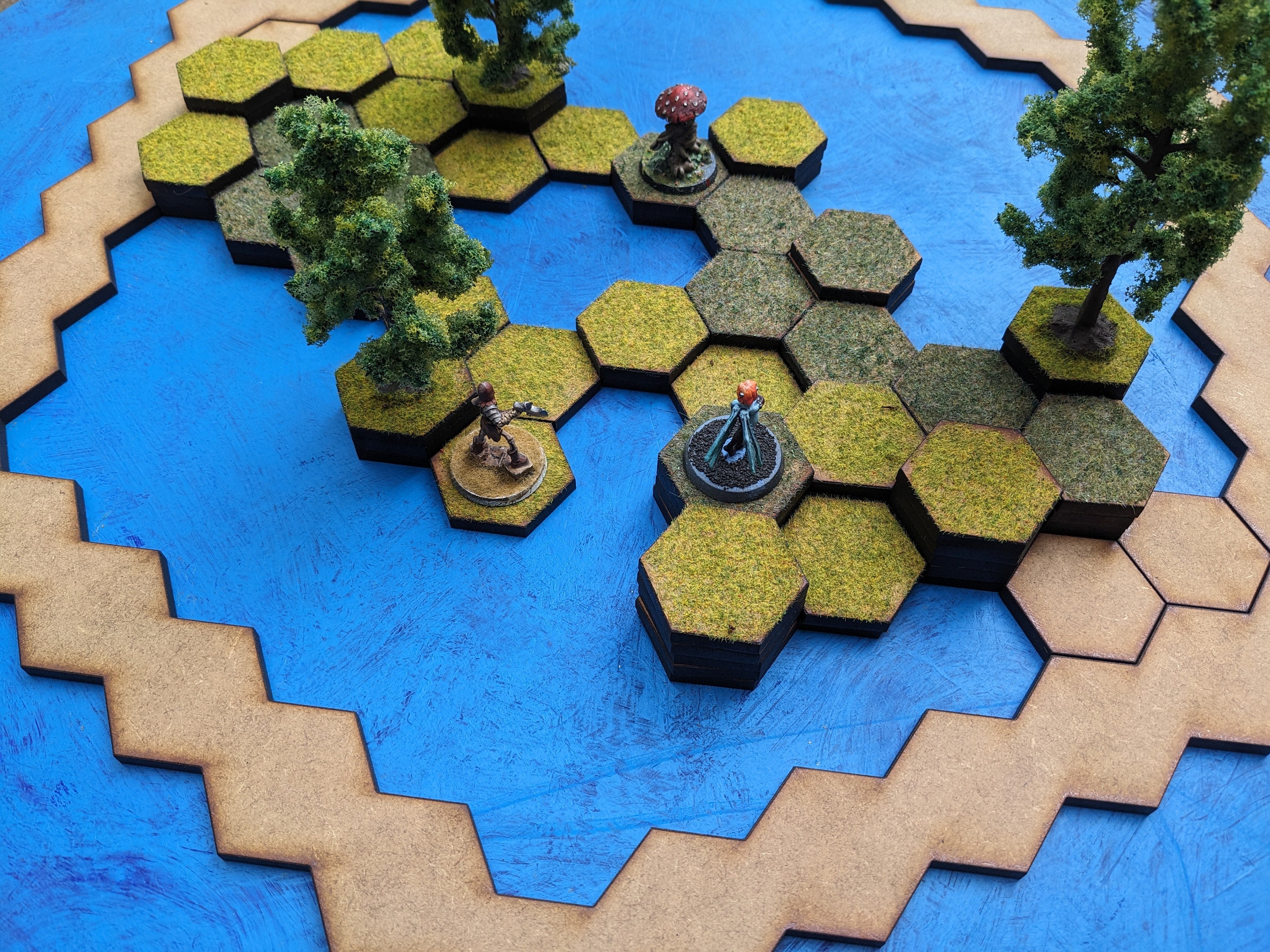 60 RPG Tabletop / D&D Hexagon Basen, Für Modulares Fantasy Spielfeld ...