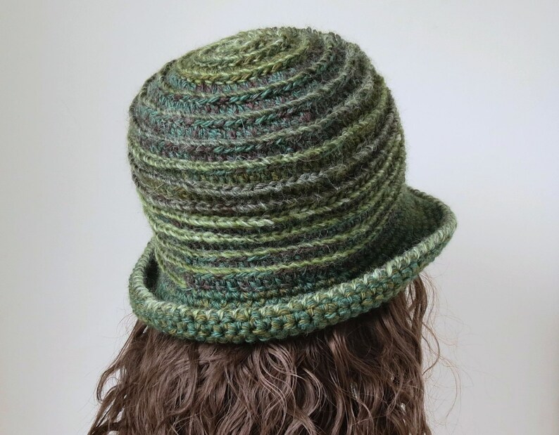 Brim Hat 100% Wool Moss Green Natural Fibers - Etsy