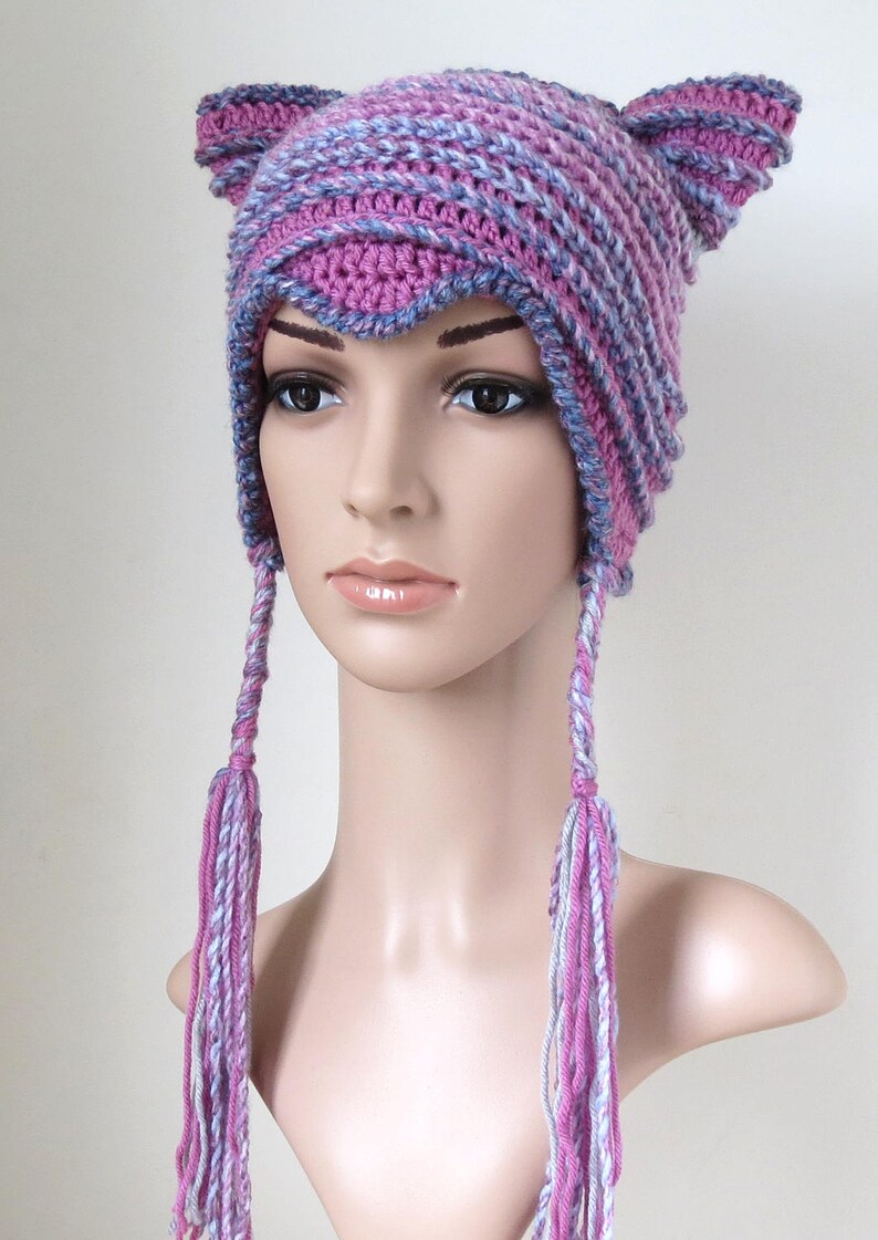 Pink Cat Hat Vegan Pussyhat Rose Lavender Blue Gray Unique - Etsy