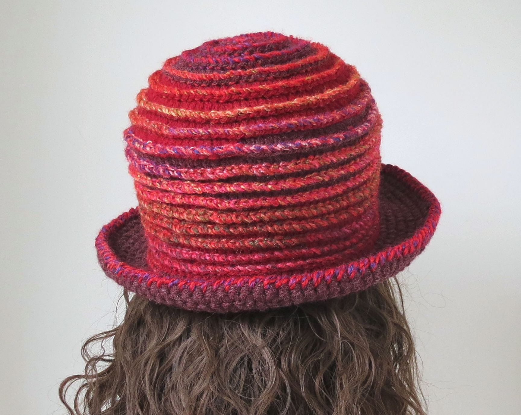 Red Brim Hat Soft Wide Brimmed Boho Hat | Etsy