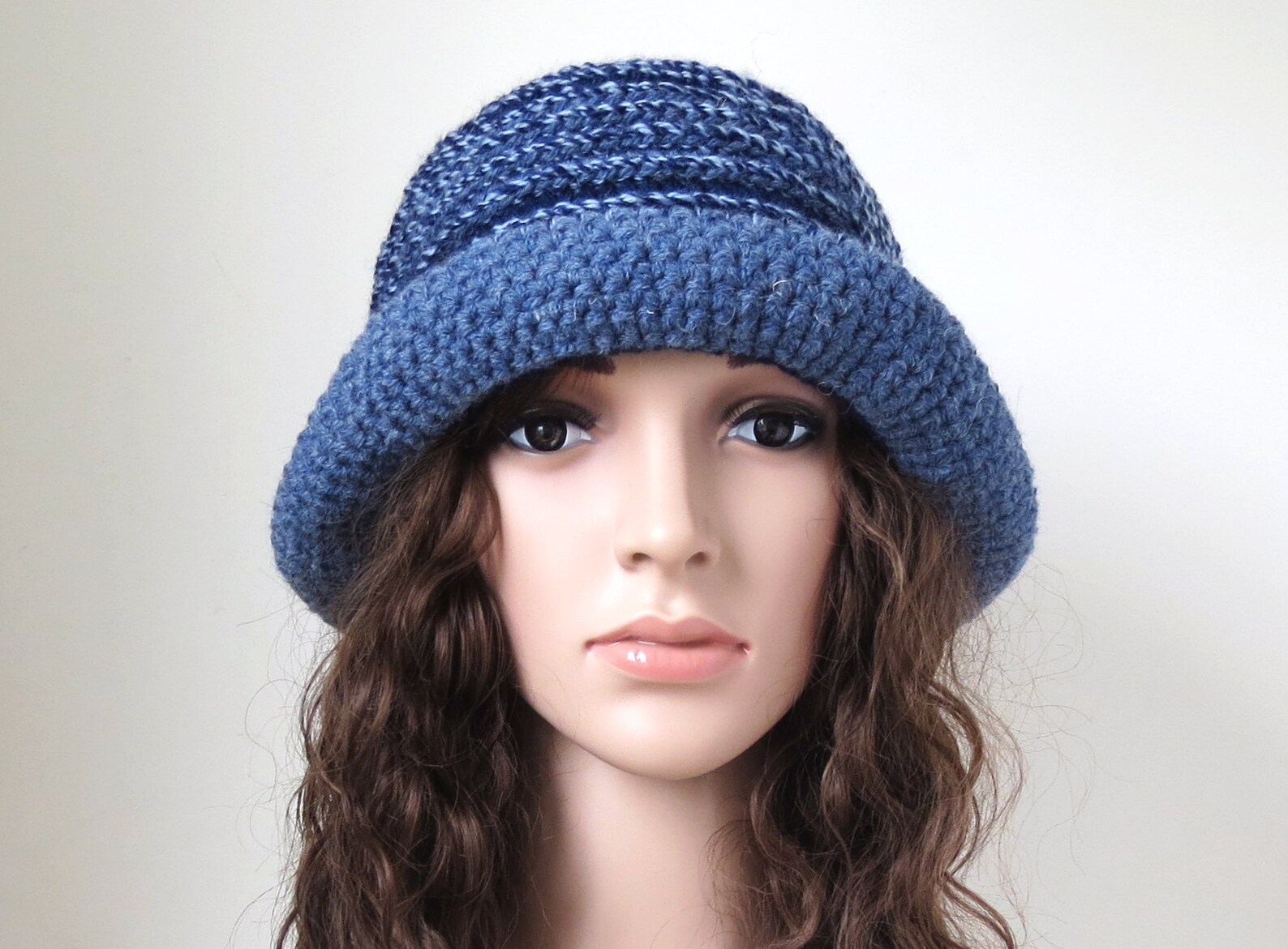 Blue Boho Brim Hat in Wool Blend - Etsy