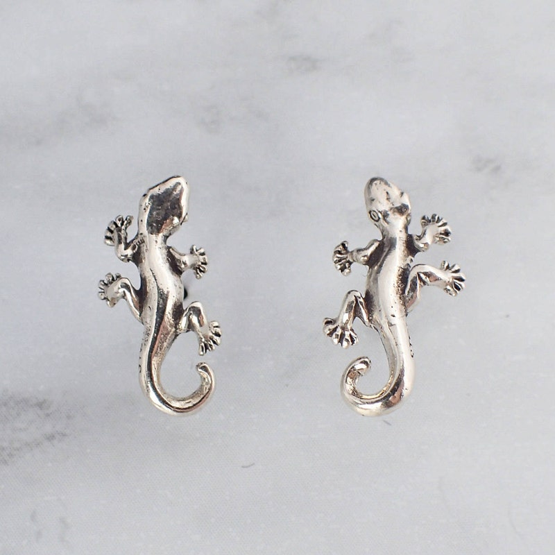 Lizard Earrings Sterling - Etsy