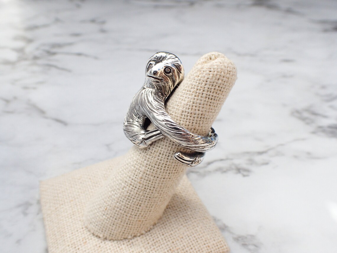 Sterling Silver Sloth Ring Unique Sloth Gift Sloth Jewelry | Etsy