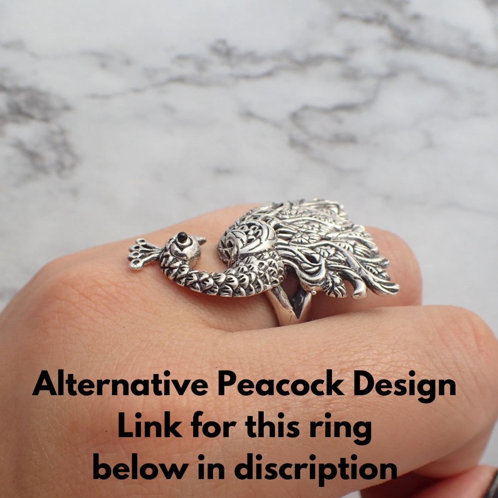 Peacock Ring Peacock Jewelry Silver Peacock Ring Bird Ring - Etsy