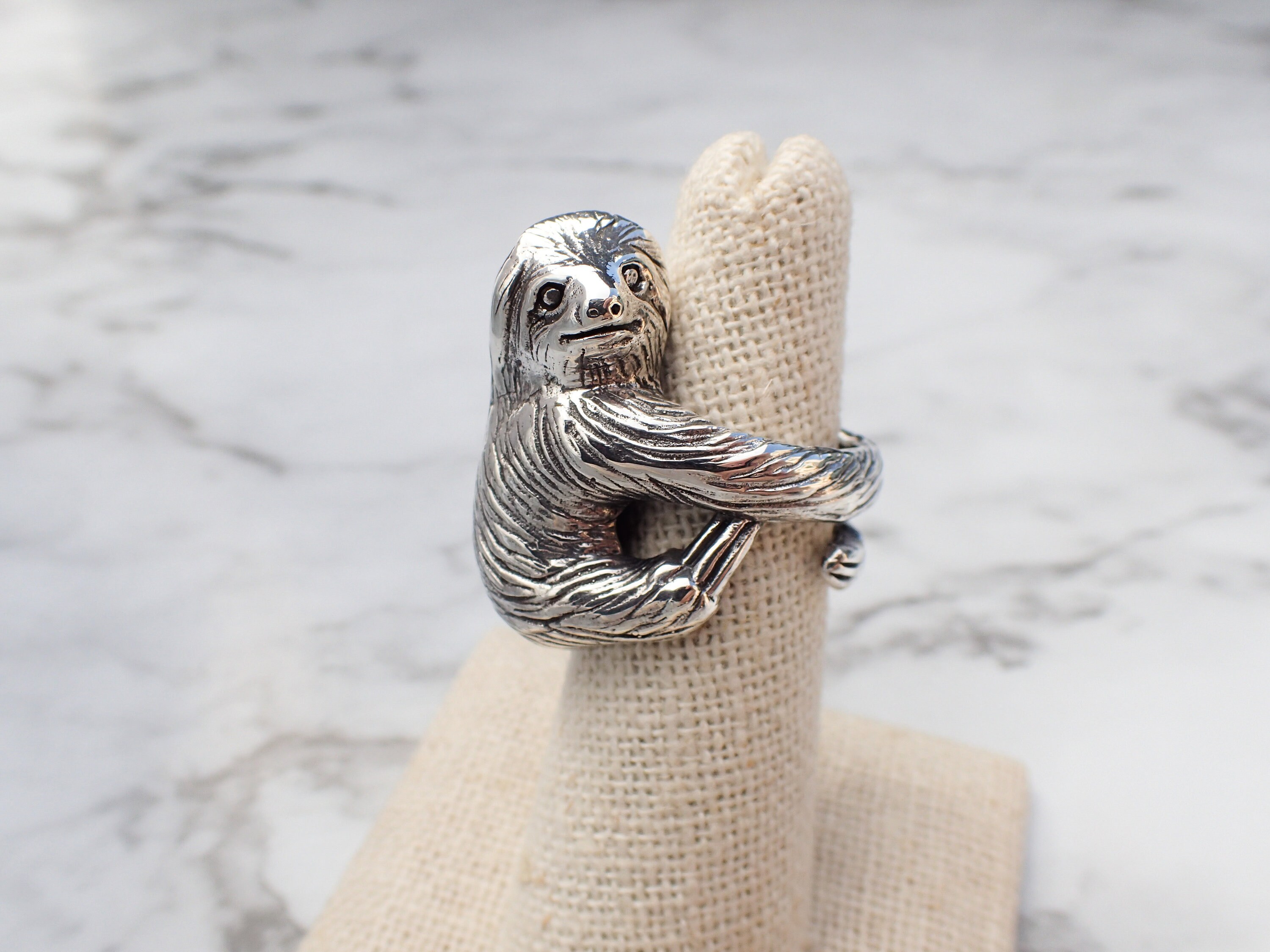 Sterling Silver Sloth Ring Unique Sloth Gift Sloth Jewelry | Etsy