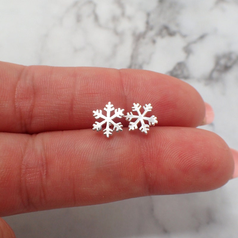Snowflake Stud Earrings - Etsy