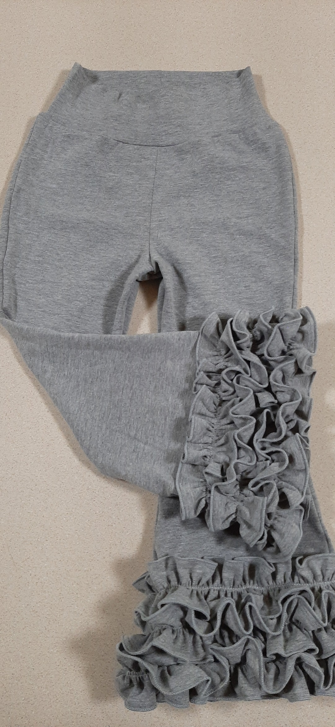 Girls Icing Ruffle Leggings Flare Pants Bell Bottom Leggings Icing ...