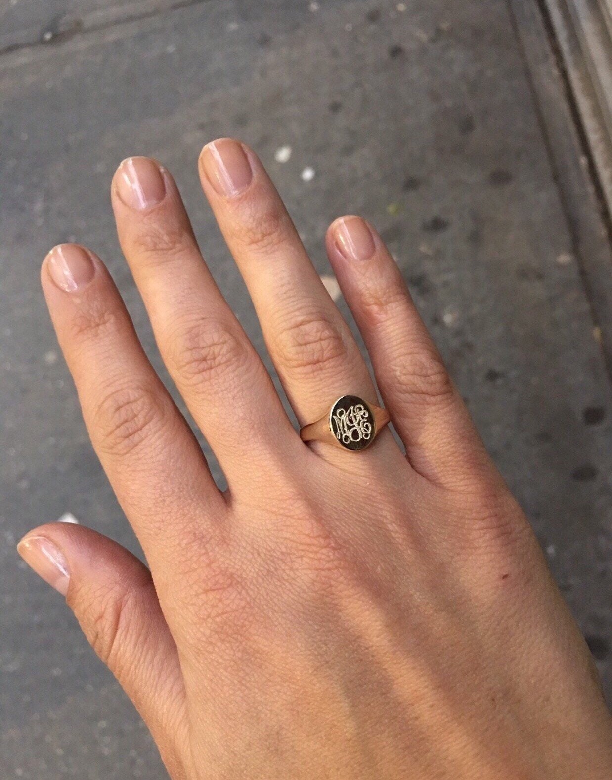 Signet Ring Silver Signet Ring Oval Signet Ring Initial | Etsy
