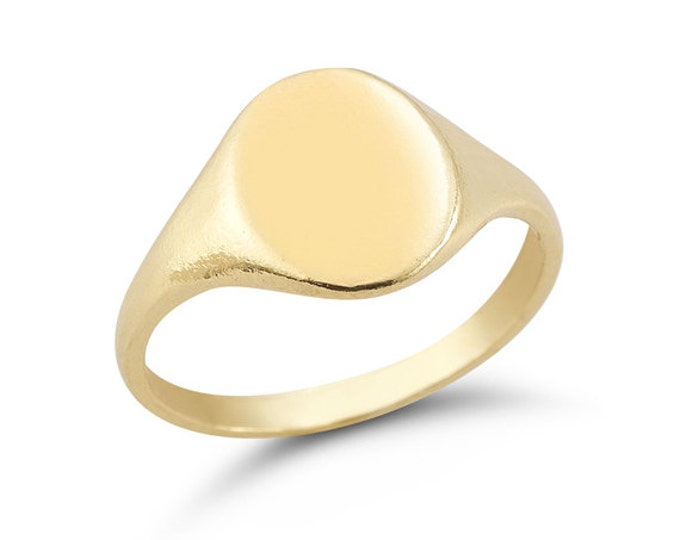 Signet Ring, Gold Signet Ring, Oval Signet Ring, Initial Ring, Pinky ...