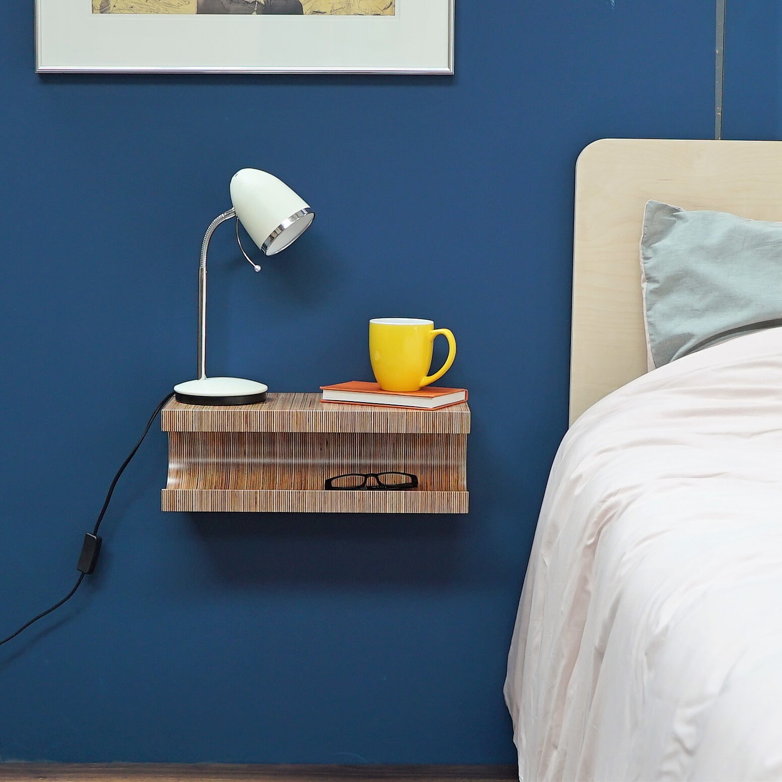 Floating shelf / bedside table/nightstand/modern shelf/ | Etsy