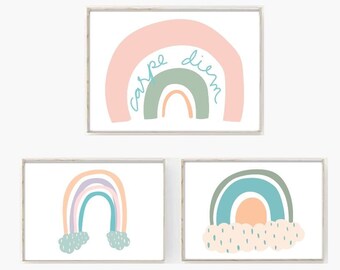 Large Rainbow Print Gender Neutral Nursery Decor Kids Art - Etsy UK