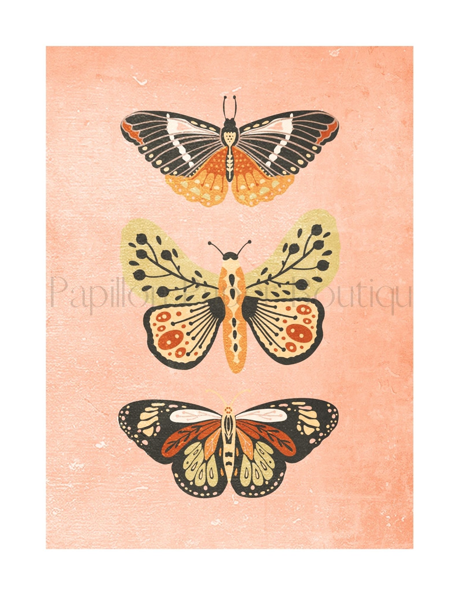 Vintage Butterfly Wall Art Printable Vintage Butterfly Print - Etsy