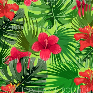 Palm Leaf Paper Pack, Tropical Paper Pack, Scrapbook Paper Pack ...