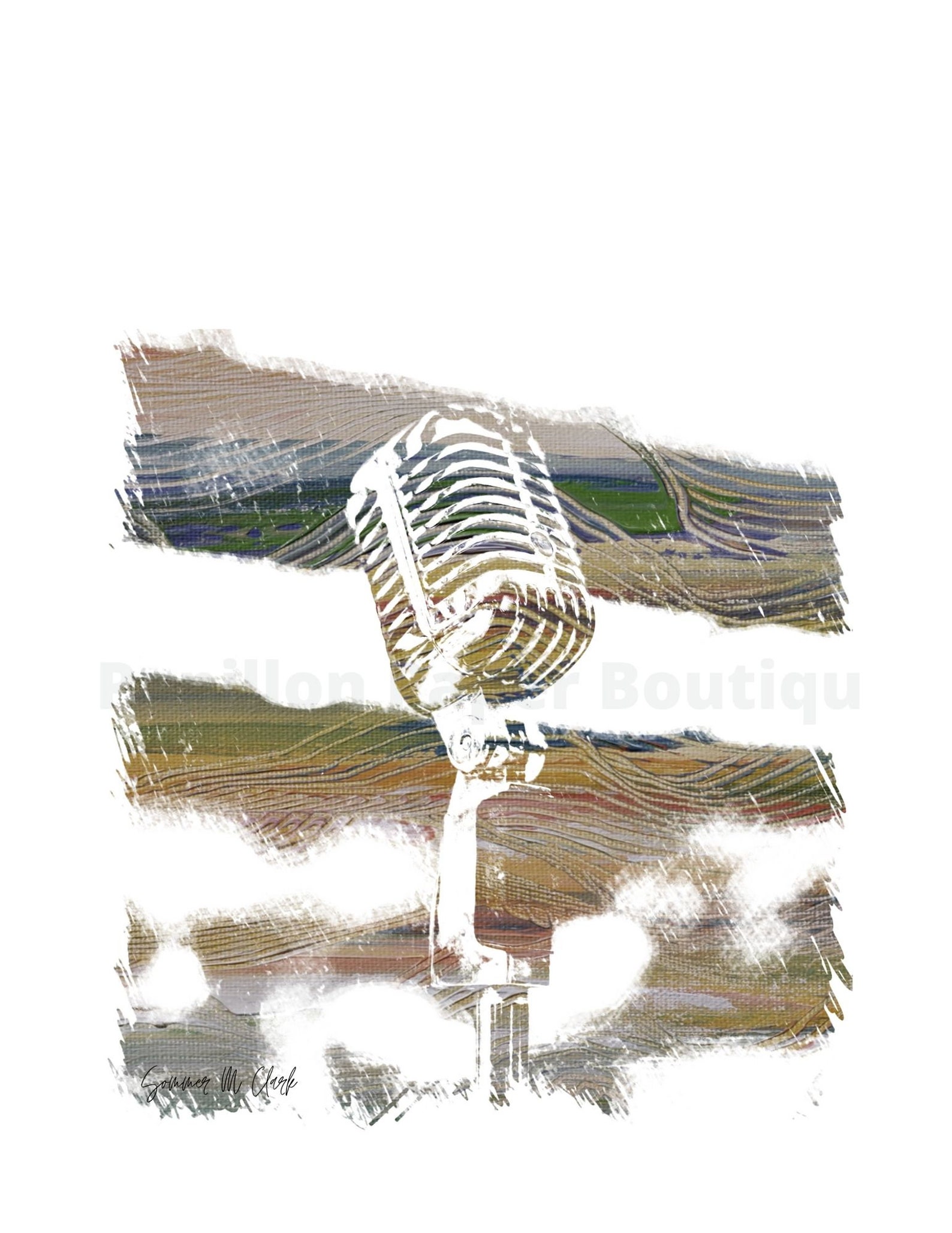 Microphone Art, Microphone Drawing, Music Print, Music Art, Music Lover ...