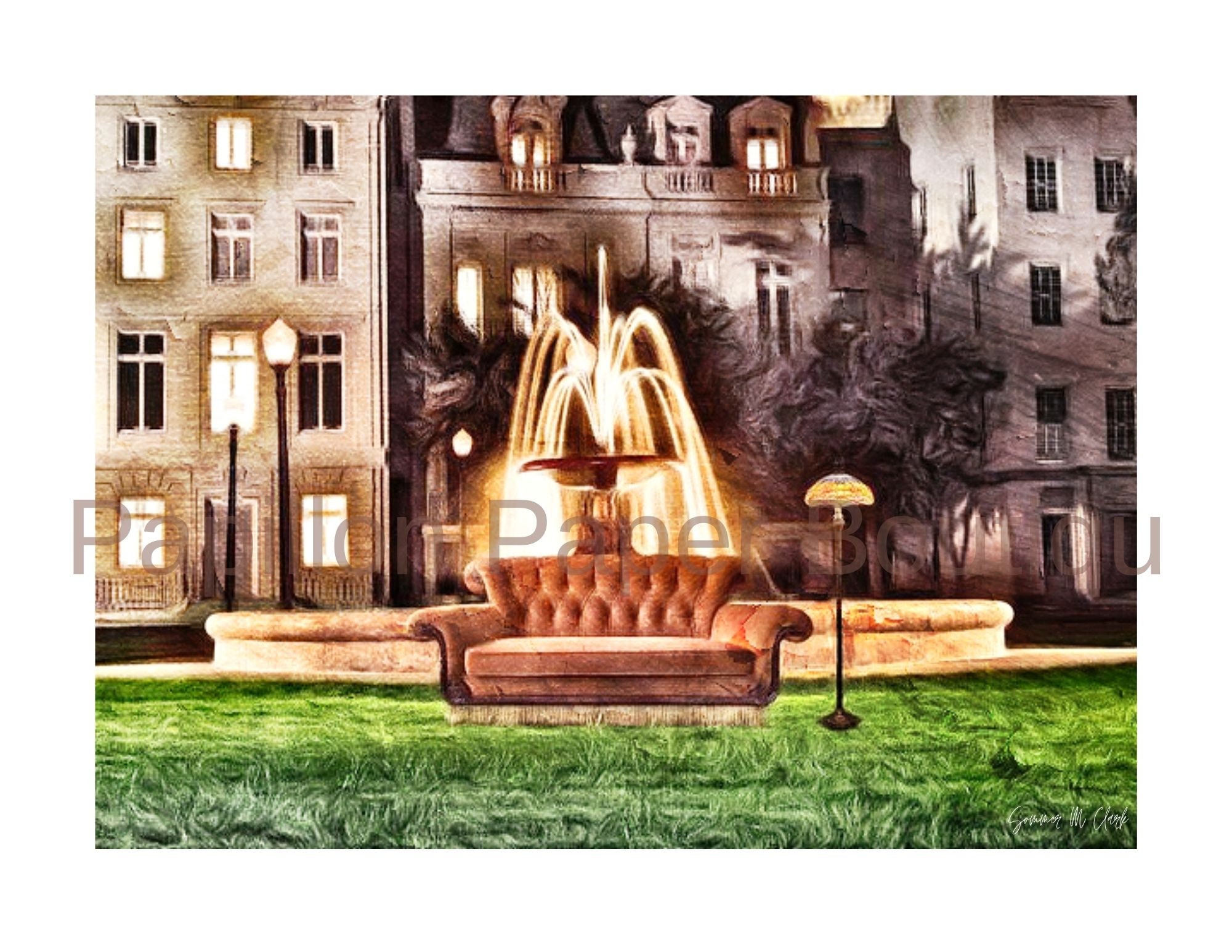 Friends TV Show Couch and Fountain Art Wall Print, Friends Show Home ...