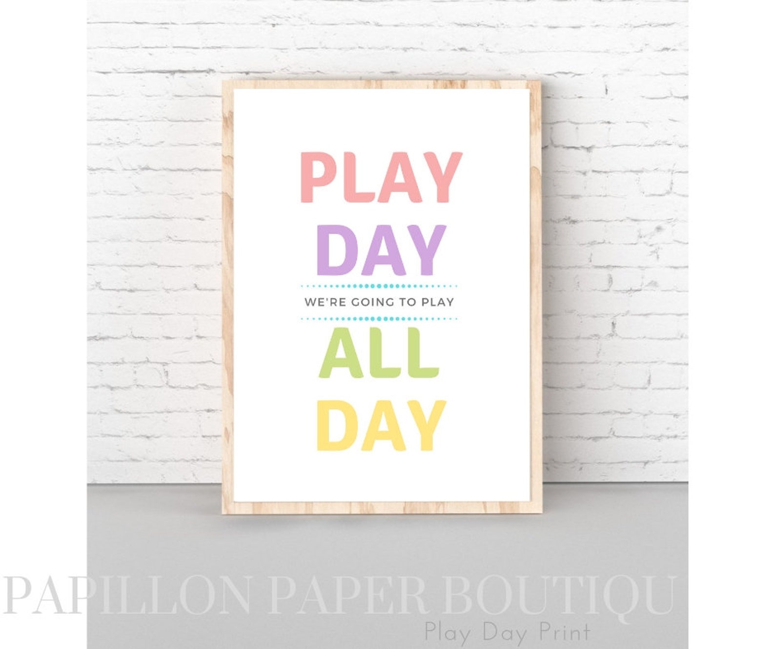 Childrens Poster, Kids Art, PLAY Nursery Wall Poster, Playroom Color ...