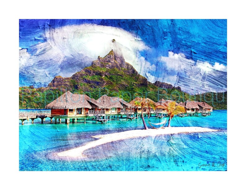 French Polynesia Print, Tropical Wall Art, Coastal Wall Art, Coastal ...