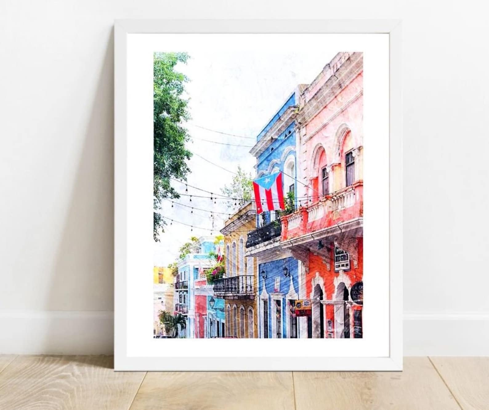 Old San Juan Puerto Rico Wall Art Painting, Digital Printable, Island ...
