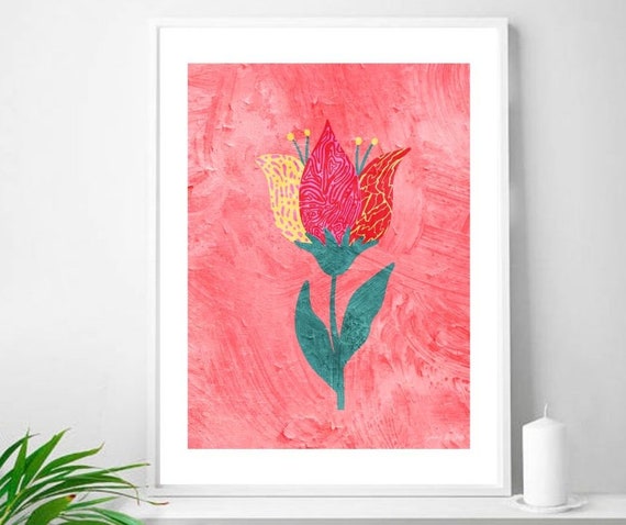 Floral Print Flower Print Flower Abstract Art Boho Print | Etsy