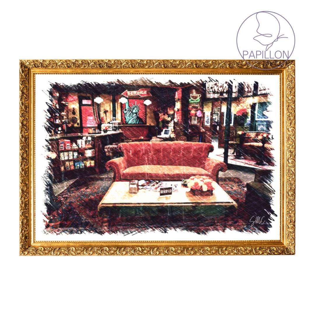 Central Perk Friends TV Show Art Wall Print, Friends Couch Art, Friends ...