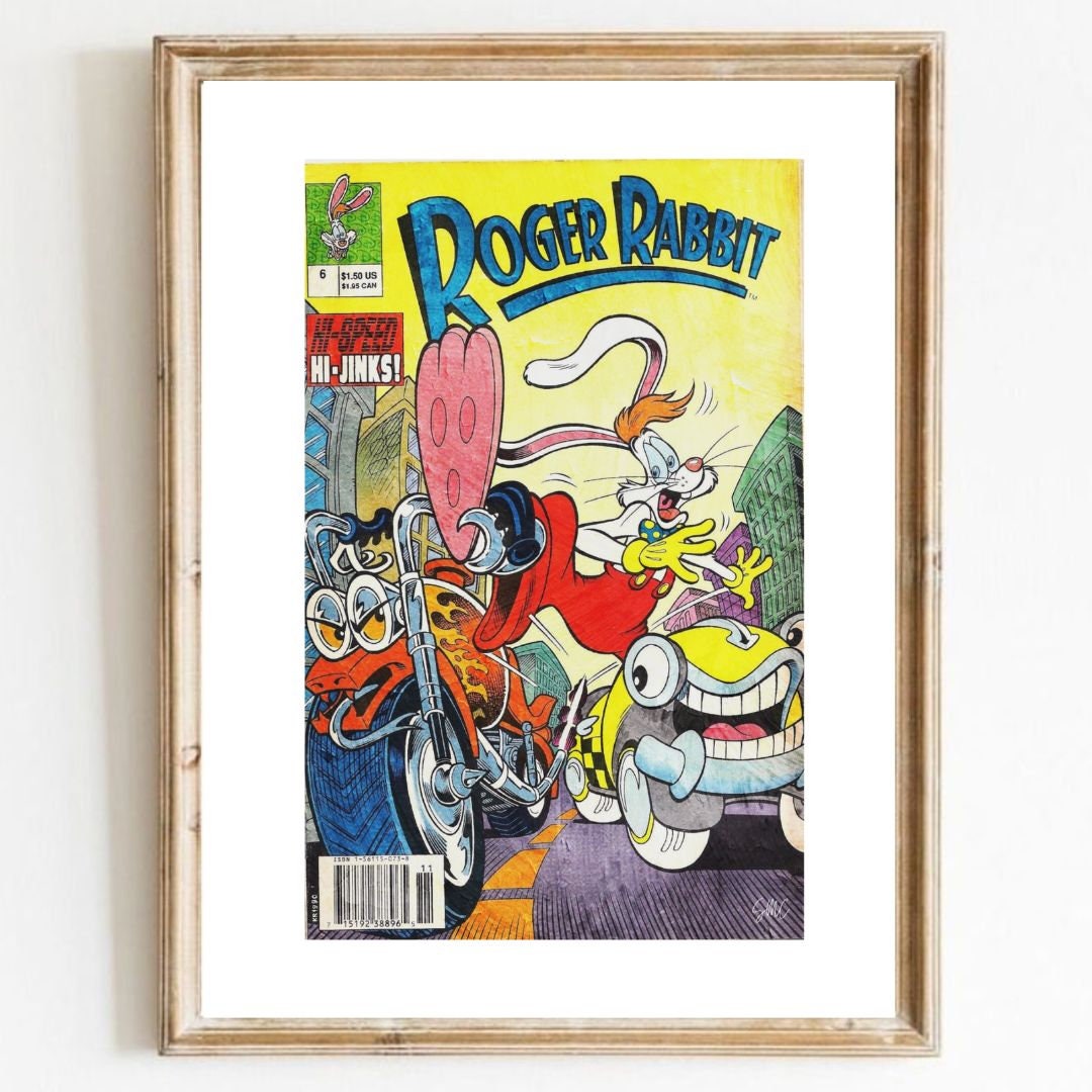 Roger Rabbit Poster, Vintage Comic Poster, Comic Print, Retro 90S Roger ...